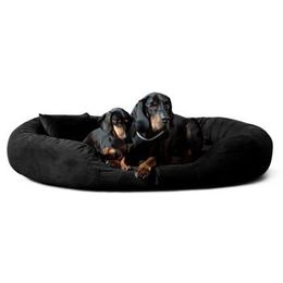 tierlando &reg; Orthop&auml;disches Hundebett Sammy VISCO | High-Tech-Velours | L - XXXXL schwarz 1,4 m, 30 cm, 1,05 m