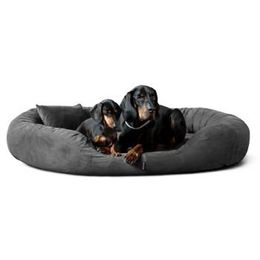tierlando &reg; Orthop&auml;disches Hundebett Sammy VISCO | High-Tech-Velours | L - XXXXL schwarz/ graphit 1,7 m, 35 cm, 1,1 m
