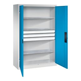 C+P Schwerlastschrank mit Schubladen Acurado, 1950x1200x500mm, 7035/5012 ; C + P M&ouml;belsysteme (8931-5230|S10192)
