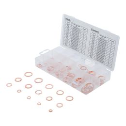 BGS-technic BGS Dichtring-Sortiment 8144, Kupfer, Zollgr&ouml;&szlig;en, f&uuml;r &Ouml;l-Ablassschrauben, 75-tlg. ; BGS technic)