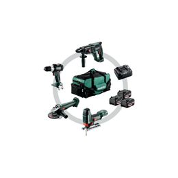 Metabo Akku Combo Set Bauhandwerk 4.3 SB 18 LT BL + W 18 L 9-125 Quick + KH 18 LTX 24 + STA 18 LTX 100; Werkzeugtasche (685214000)