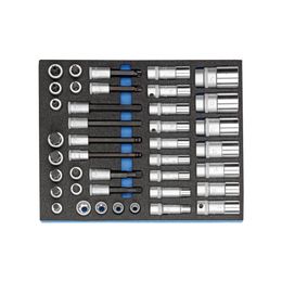 Gedore 2005 CT2-D 19L Steckschl&uuml;ssel-Sortiment 1/2" in Check-Tool-Modul, 40-teilig (2016516)