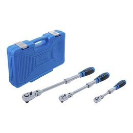 BGS-technic BGS Umschaltknarren-Satz ausziehbar, abwinkelbar 6,3 mm (1/4") - 10 mm (3/8") - 12,5 mm (1/2") 3-tlg. ; BGS technic (25128)