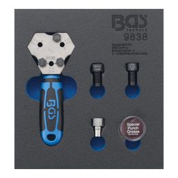 BGS-technic BGS technic B&ouml;rdelger&auml;t DIN 4,75 / 5 / 6 mm aus Stahl mit Matrizen und Koffer f&uuml;r Bremsleitungen, 9838)