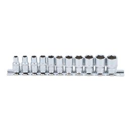 BGS-technic BGS Steckschl&uuml;ssel-Einsatz-Satz Sechskant Antrieb Innenvierkant 6,3 mm Zollgr&ouml;&szlig;en 11-tlg. ; BGS technic (2433)