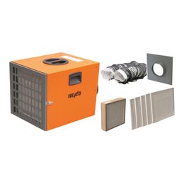 Master Luftreiniger-Komplettpaket H - Heylo PF 1400, PF 1400 + Schlauchanschluss + Schlauch &Oslash; 205 + Filter: 5 x G4, 1 x H14 (H-Klasse) (2002491)