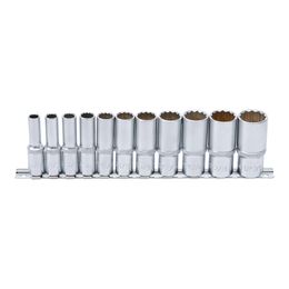 BGS-technic BGS Steckschl&uuml;ssel-Einsatz-Satz Zw&ouml;lfkant, tief Antrieb Innenvierkant 10 mm (3/8 Zoll) Zollgr&ouml;&szlig;en 11 teilig ; BGS technic (6859)