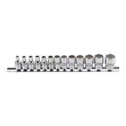 BGS-technic BGS Steckschl&uuml;ssel-Einsatz-Satz Zw&ouml;lfkant 6,3 mm (1/4 Zoll) SW 4 - 14 mm, 13-tlg. ; BGS technic (2269)