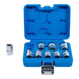 BGS-technic BGS Steckschl&uuml;ssel-Einsatz-Satz E-Profil Antrieb Innenvierkant 12,5 mm SW E10 - E24 9-tlg. ; BGS technic (6425)