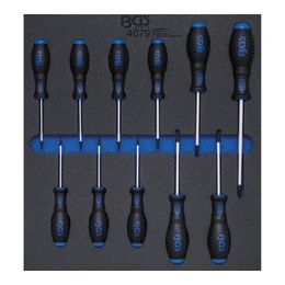 BGS-technic BGS Werkstattwageneinlage 2/3: Schraubendreher T-Profil (f&uuml;r TX) T6 - T40 11 teilig ; BGS technic (4079)