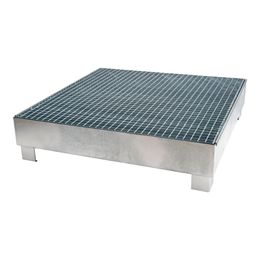 STIER Auffangwanne verzinkt f&uuml;r 4x200l F&auml;sser 1200x1200x290 mm (904855)