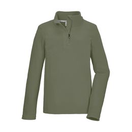 Fleeceshirt Killtec "KSW 248 BYS FLC SHRT", Jungen, Gr. 152, gr&uuml;n (olivgr&uuml;n), Obermaterial: 100% Polyester, Shirts, Fleeceshirt mit Stehkragen, Kinnschutz, hoher Tragekomfort