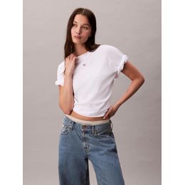 Calvin Klein Jeans T-Shirt Damen Gr&ouml;&szlig;e S wei&szlig;