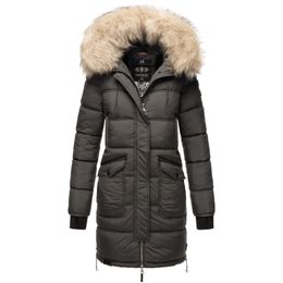 Marikoo Damen Winter Parka Steppmantel mit Abnehmbarem Kunstfellkragen Chaskaa