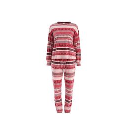 Dagi Pyjama Damen Gr&ouml;&szlig;e XS beige / braun / rosa / rot Winterkleid