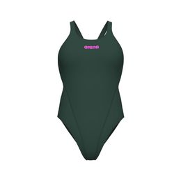 arena Badeanzug 'SWIM TECH SOLID' Damen Gr&ouml;&szlig;e XS oliv / pink
