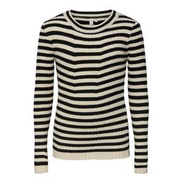 Pieces Kids Pullover 'LPCrista' M&auml;dchen Gr&ouml;&szlig;e 134 beige / schwarz