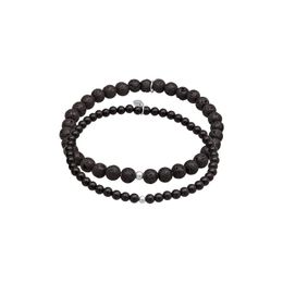 Kuzzoi Armband-Set 'Onyx' Herren Gr&ouml;&szlig;e 19 schwarz / silber