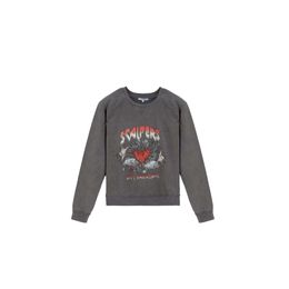 Scalpers Sweatshirt 'Kiss' Damen Gr&ouml;&szlig;e S grau / rot / wei&szlig;