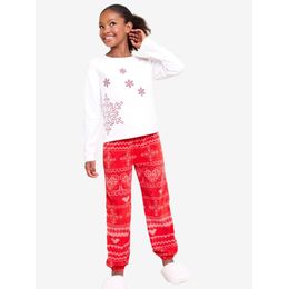 Lipsy Pyjama M&auml;dchen Gr&ouml;&szlig;e 116 rot / wei&szlig;