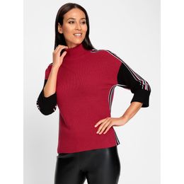 Heine Pullover Damen Gr&ouml;&szlig;e XS dunkelrot / schwarz / wei&szlig;