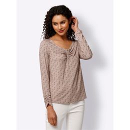 Heine Shirt Damen Gr&ouml;&szlig;e XS beige / beere / rosa