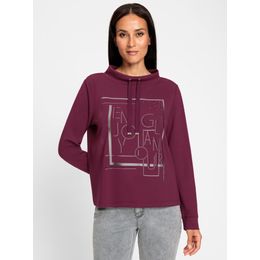 Heine Sweatshirt Damen Gr&ouml;&szlig;e XXL grau / bordeaux / schwarz