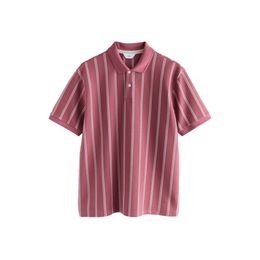 next Poloshirt Herren Gr&ouml;&szlig;e XS dunkelpink / wei&szlig;
