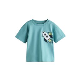 next T-Shirt Jungen Gr&ouml;&szlig;e 86 hellblau / schwarz / offwhite