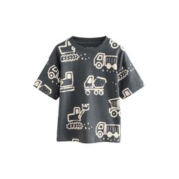 next T-Shirt Jungen Gr&ouml;&szlig;e 104 schwarzmeliert / wei&szlig;