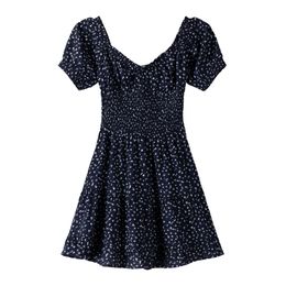 Bershka Kleid Damen Gr&ouml;&szlig;e 38 nachtblau / wei&szlig;
