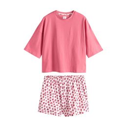 next Pyjama Damen Gr&ouml;&szlig;e XXL pink / wei&szlig; Winterkleid