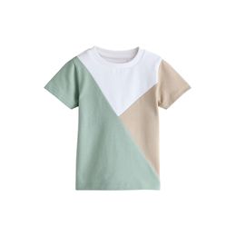 next T-Shirt Jungen Gr&ouml;&szlig;e 110 beige / mint / wei&szlig;