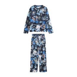 next Pyjama Damen Gr&ouml;&szlig;e L/XL blau / nachtblau / hellblau / pastellorange Winterkleid