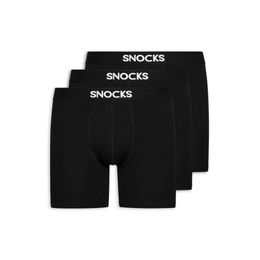 SNOCKS Lange Boxershorts Herren Gr&ouml;&szlig;e L schwarz