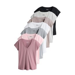 next T-Shirt Damen Gr&ouml;&szlig;e L graumeliert / rosa / schwarz / wei&szlig;