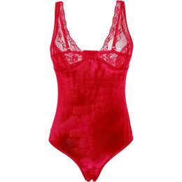 bonprix Samtbody ouvert, rot, Samt