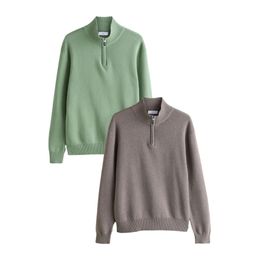 next Pullover Herren Gr&ouml;&szlig;e S schlammfarben / pastellgr&uuml;n