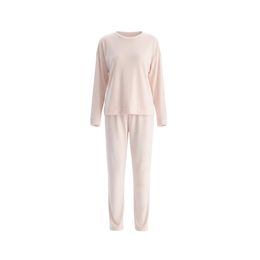 Dagi Pyjama Damen Gr&ouml;&szlig;e S ecru / rosa Winterkleid