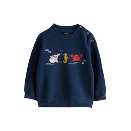 next Pullover 'Character' Jungen Gr&ouml;&szlig;e 74 marine / safran / rot / wei&szlig;