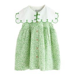 next Kleid M&auml;dchen Gr&ouml;&szlig;e 86 gr&uuml;n / wei&szlig;