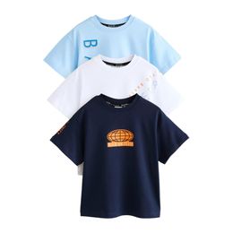 Baker By Ted Baker T-Shirt Jungen Gr&ouml;&szlig;e 140 navy / hellblau / orange / wei&szlig;