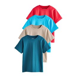 next T-Shirt Jungen Gr&ouml;&szlig;e 98 dunkelbeige / himmelblau / petrol / hellrot