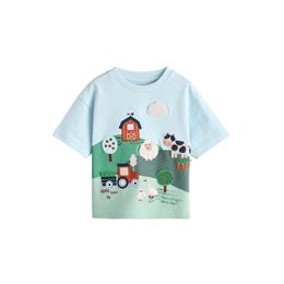 Next T-Shirt Jungen Gr&ouml;&szlig;e 98 himmelblau / cognac / mint / naturwei&szlig;