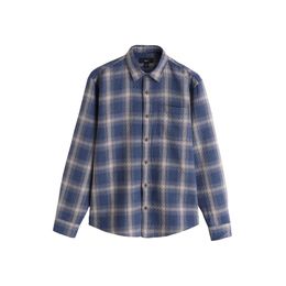 next Button Up Shirt male size 4XL Light beige / Navy / Dark brown