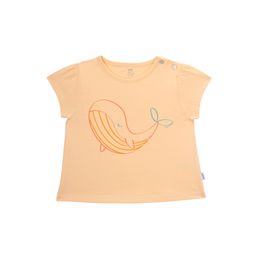 KNOT T-Shirt M&auml;dchen Gr&ouml;&szlig;e 86 rauchblau / apricot / dunkelorange