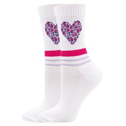 Ewers Socken 'Herz' Damen Gr&ouml;&szlig;e 35/38 helllila / dunkellila / knallrot / wei&szlig;