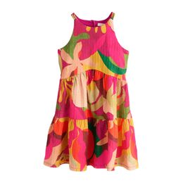next Kleid M&auml;dchen Gr&ouml;&szlig;e 116 senf / gr&uuml;n / pfirsich / fuchsia