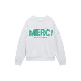 Mango Kids Sweatshirt 'MERCI' M&auml;dchen Gr&ouml;&szlig;e 152 hellblau / gr&uuml;n