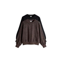 The Set Sweatshirt Damen Gr&ouml;&szlig;e L braun / schwarz